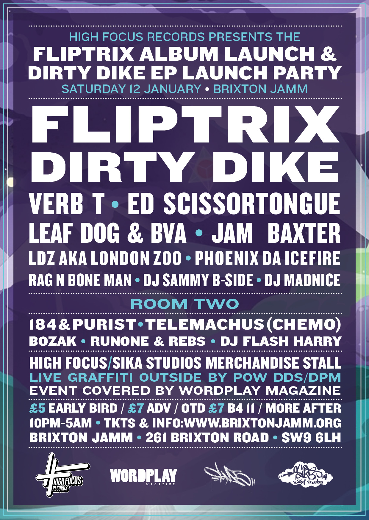 Fliptrix album launch & Dirty Dike EP launch with, Verb T, Jam Baxter ...
