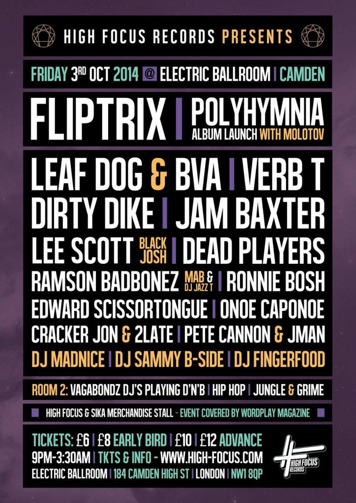 FLIPTRIX 'POLYHYMNIA' ALBUM LAUNCH PARTY WITH DIRTY DIKE, JAM BAXTER ...