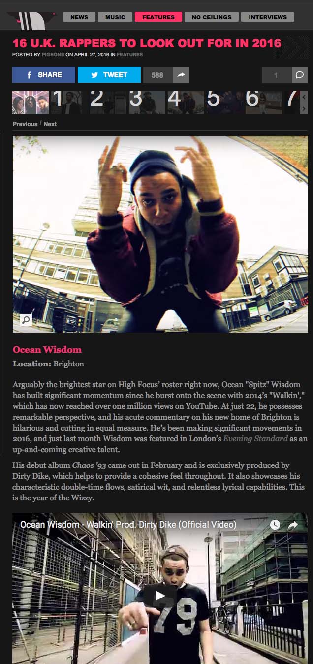 Ocean Wisdom - Top 16 UK Rappers 2016 Feature - Pigeons & Planes ...