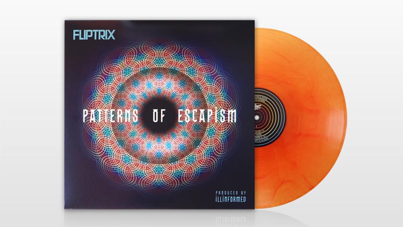 Fliptrix - 'Patterns Of Escapism' - Orange / Red Marble Vinyl Repress ...