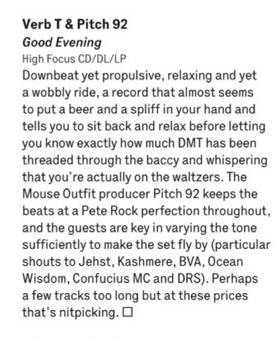 Verb T & Pitch 92 - 'Good Evening' - The Wire Magazine Album Review ...