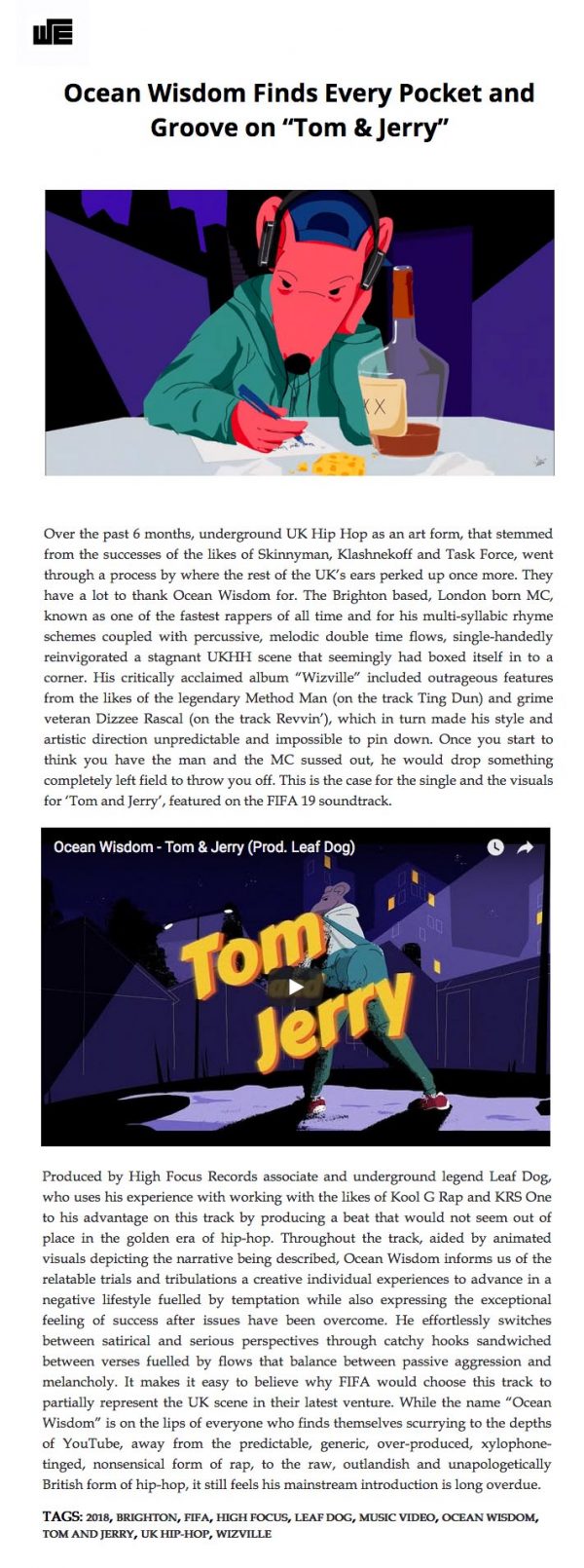 Ocean Wisdom - 'Tom & Jerry' - Warm & Easy Feature - Official Website ...