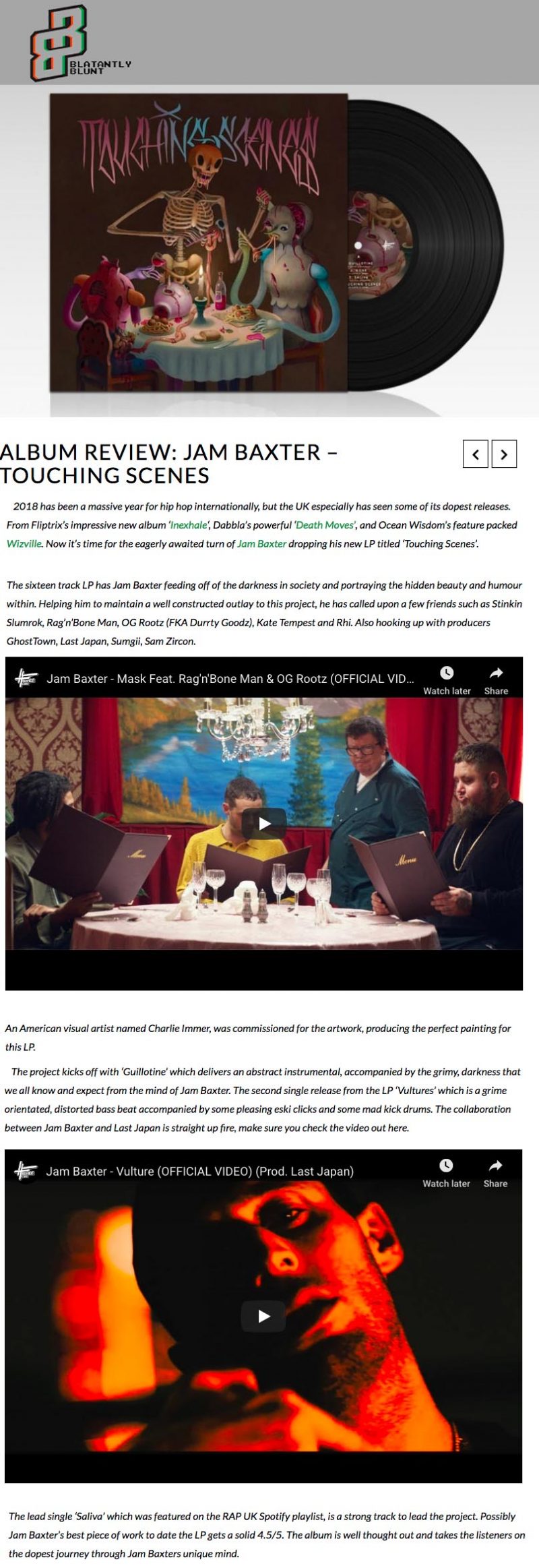 Jam Baxter - 'Touching Scenes' - Blatantly Blunt Album Review ...