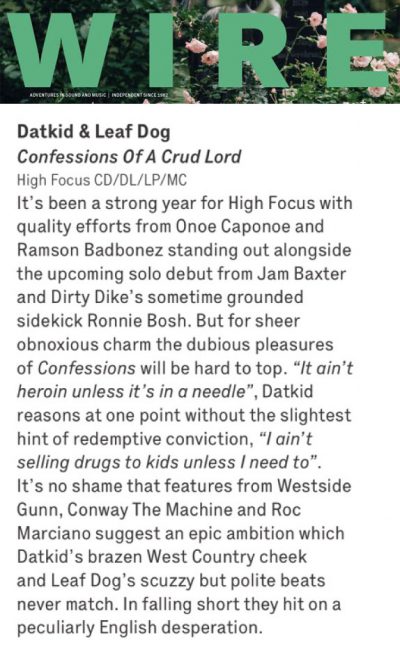 Datkid & Leaf Dog - Confessions Of A Crud Lord - The Wire Album Reivew ...